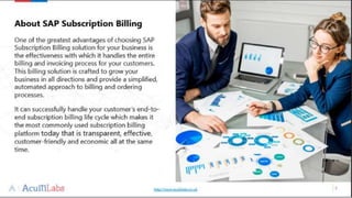 SAP Subscription Billing solution for your business - Acuiti Labs | PPT