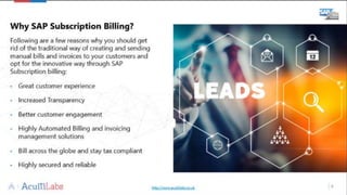 SAP Subscription Billing solution for your business - Acuiti Labs | PPTX