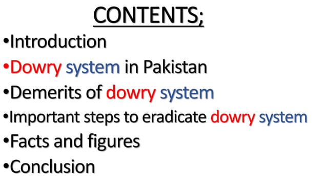 Dowry system.pptx | Marriage and Civil Unions | Family and Relationships