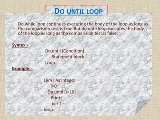 CONTROL STRUCTURE IN VB | PPTX