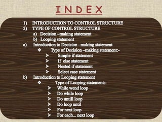 CONTROL STRUCTURE IN VB | PPTX