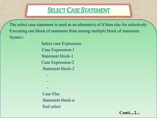 CONTROL STRUCTURE IN VB | PPTX