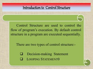 CONTROL STRUCTURE IN VB | PPT