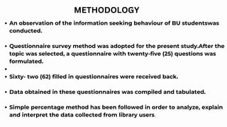 INFORMATION SEEKING BEHAVIOUR | PPT | Free Download