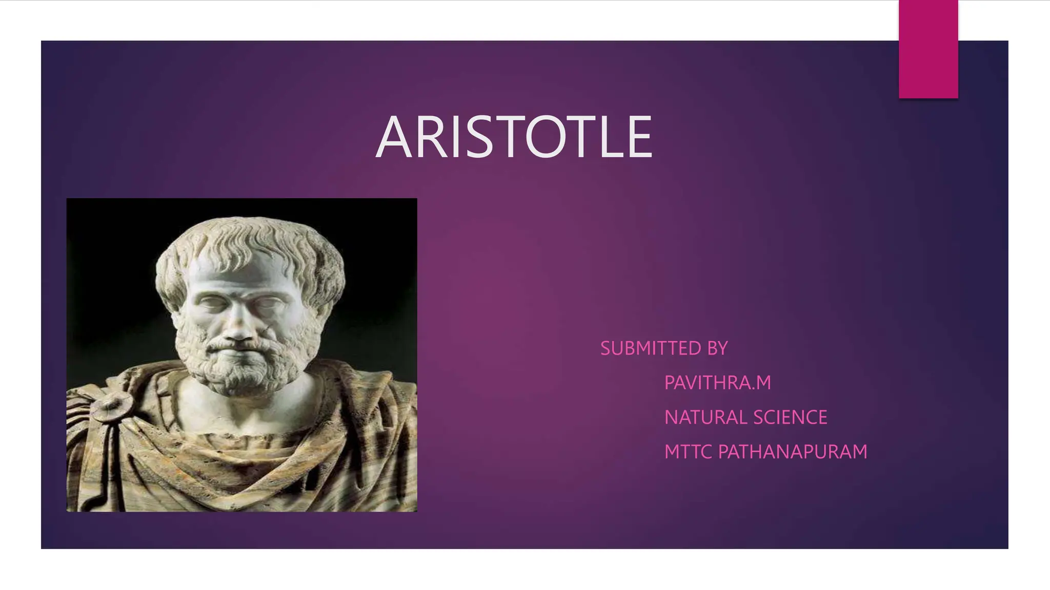 CONTRIBUTIONS BY ARISTOTLE PRESENTATION | PPTX