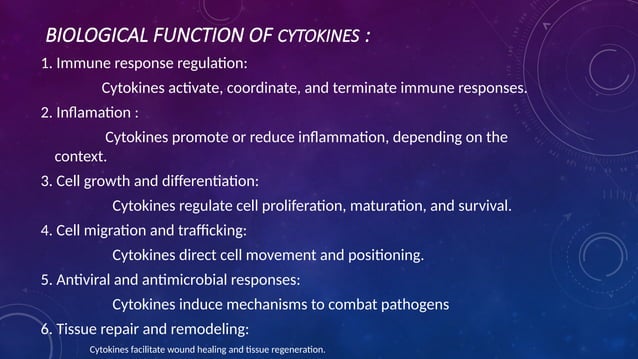 Immunology Cytokine Structure Type And Biological Function Ppt