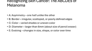 Skin Cancer: What You Need to Know to Protect Yourself | PDF