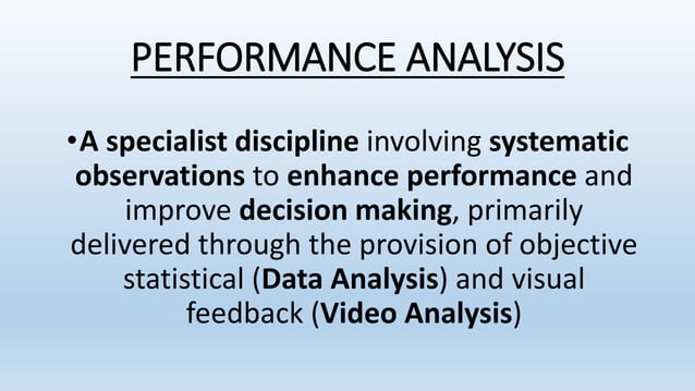 Introduction to Sports Performance Analysis | PPTX