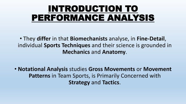 Introduction to Sports Performance Analysis | PPTX