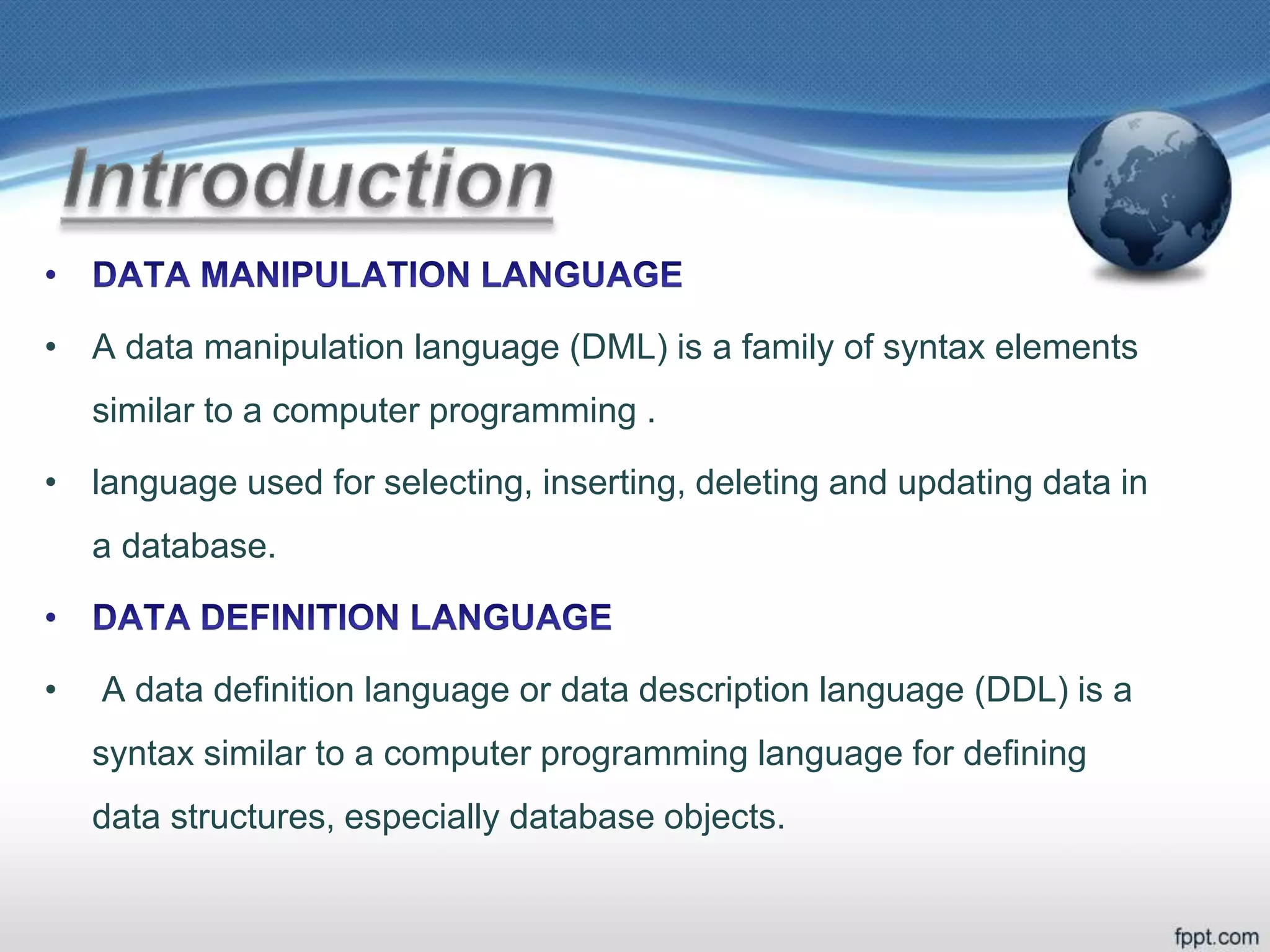 Database Languges | PPTX