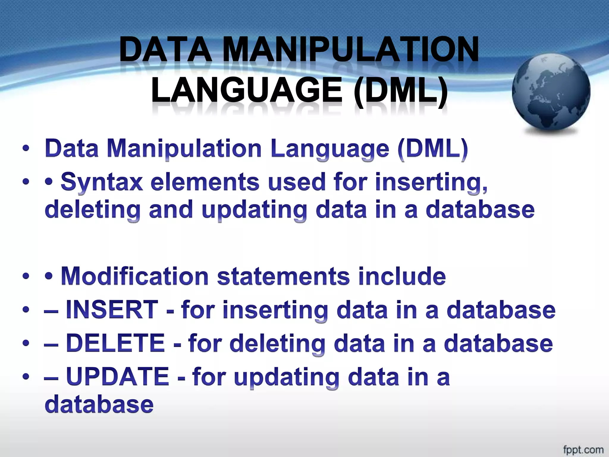 Database Languges | PPTX