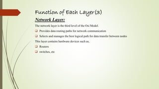 OVERVIEW ON THE SEVEN LAYERs OF COMPUTER NETWORK | PPT