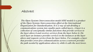 OVERVIEW ON THE SEVEN LAYERs OF COMPUTER NETWORK | PPT