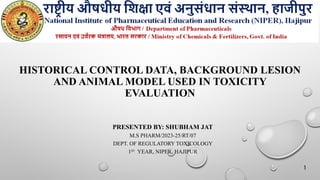 Historical control data and types on animal model used in pharmacology ...