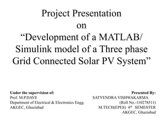 THREE PHASE GRID CONNECTED SOLAR PV SYSTEM | PPTX