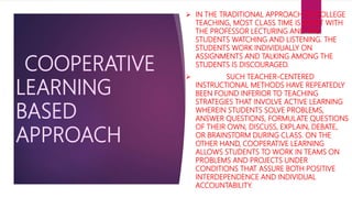 MODULE 8: COOPERATIVE LEARNING BASED APPROACH | PPT