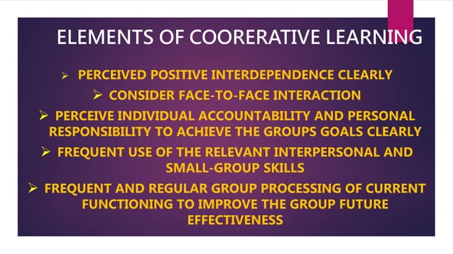 MODULE 8: COOPERATIVE LEARNING BASED APPROACH | PPT
