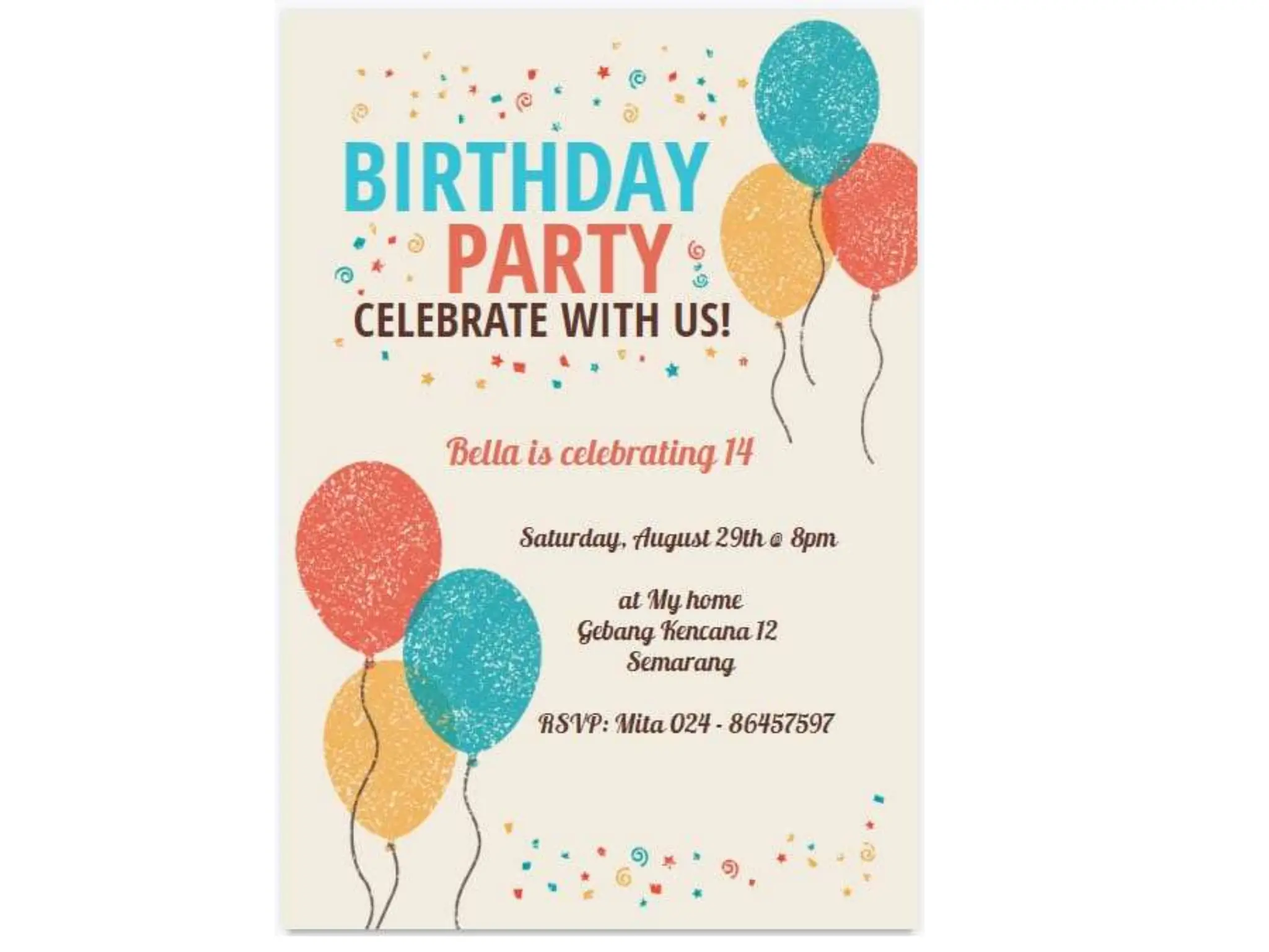 Invitation card material, example, picture and question | PPTX