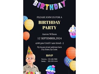 Invitation card material, example, picture and question | PPTX