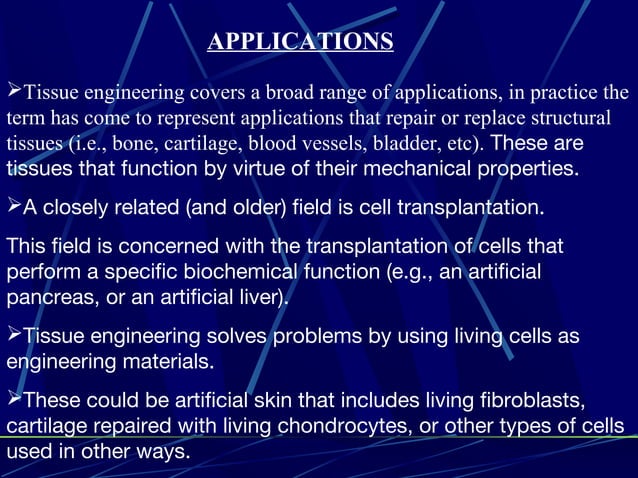 TISSUE ENGINEERING | PPT | Biological Sciences | Science