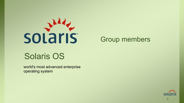 Solaris Operating System Oracle Pptx Operating Systems Computer Software And Applications