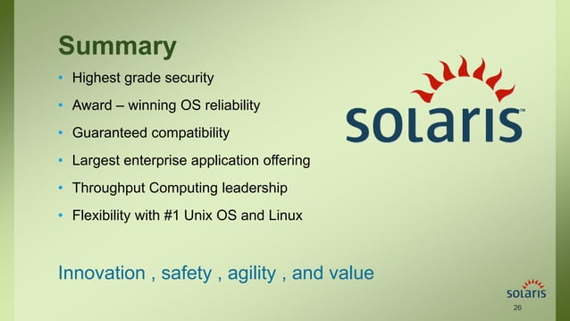 Solaris Operating System Oracle Pptx Operating Systems Computer