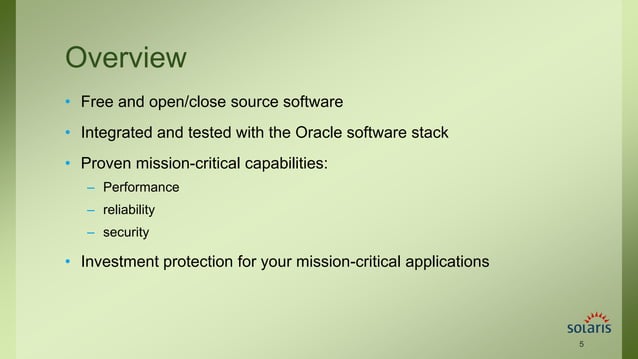 Solaris Operating System Oracle Ppt