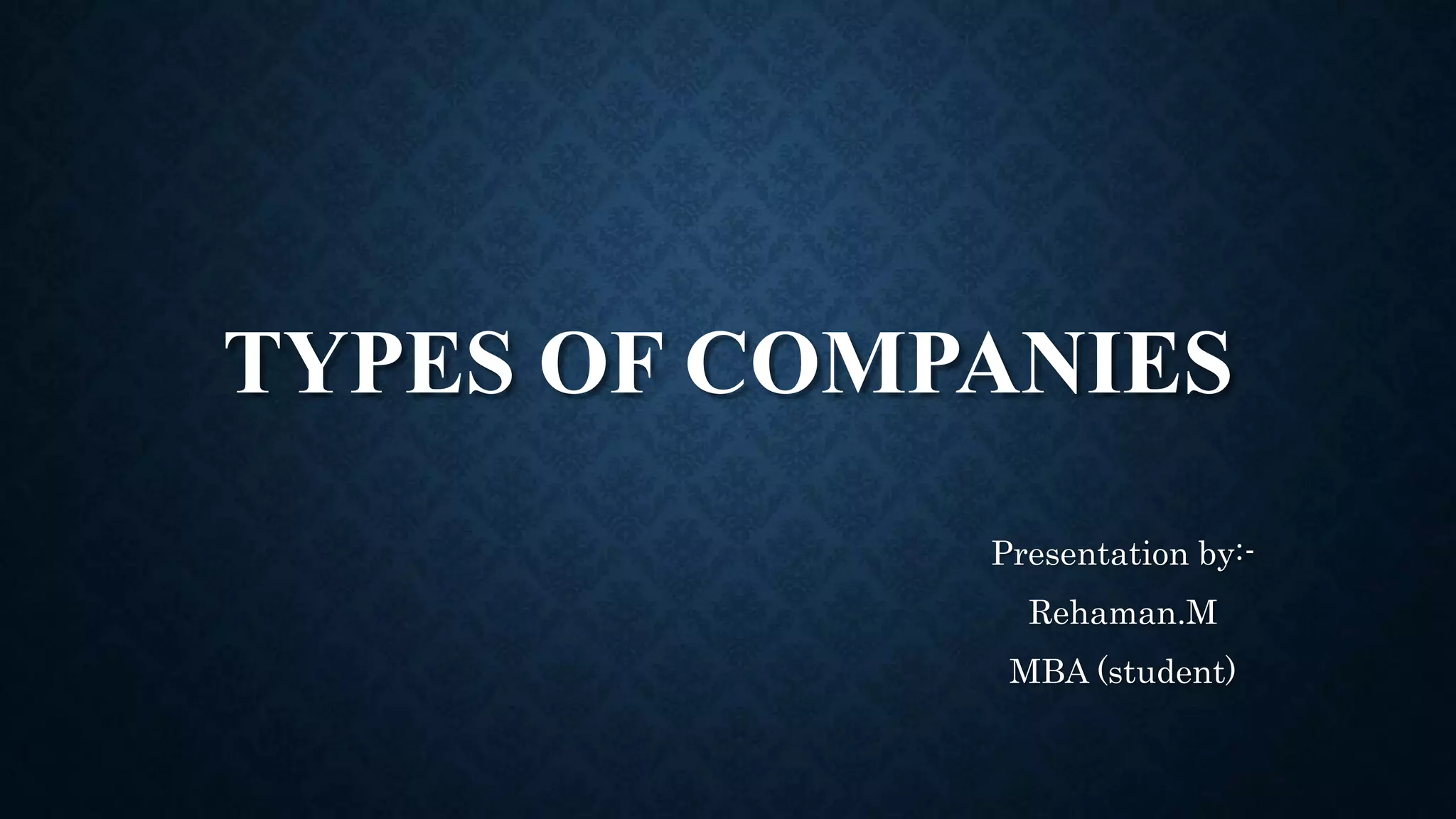 Types of companies | PPTX