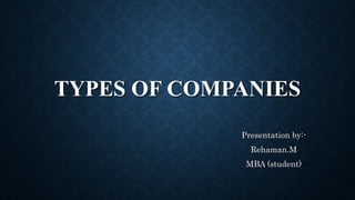 Types of companies | PPTX
