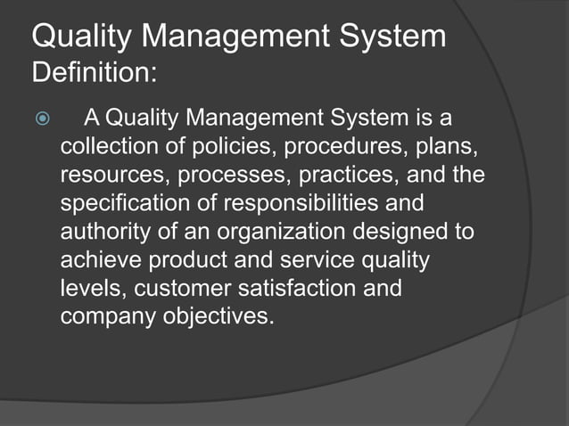 Quality management system | PPT