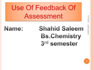 feedback of assessment | PPT