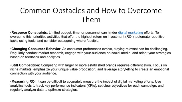 Common Obstacles and How to Overcome Them | PPT