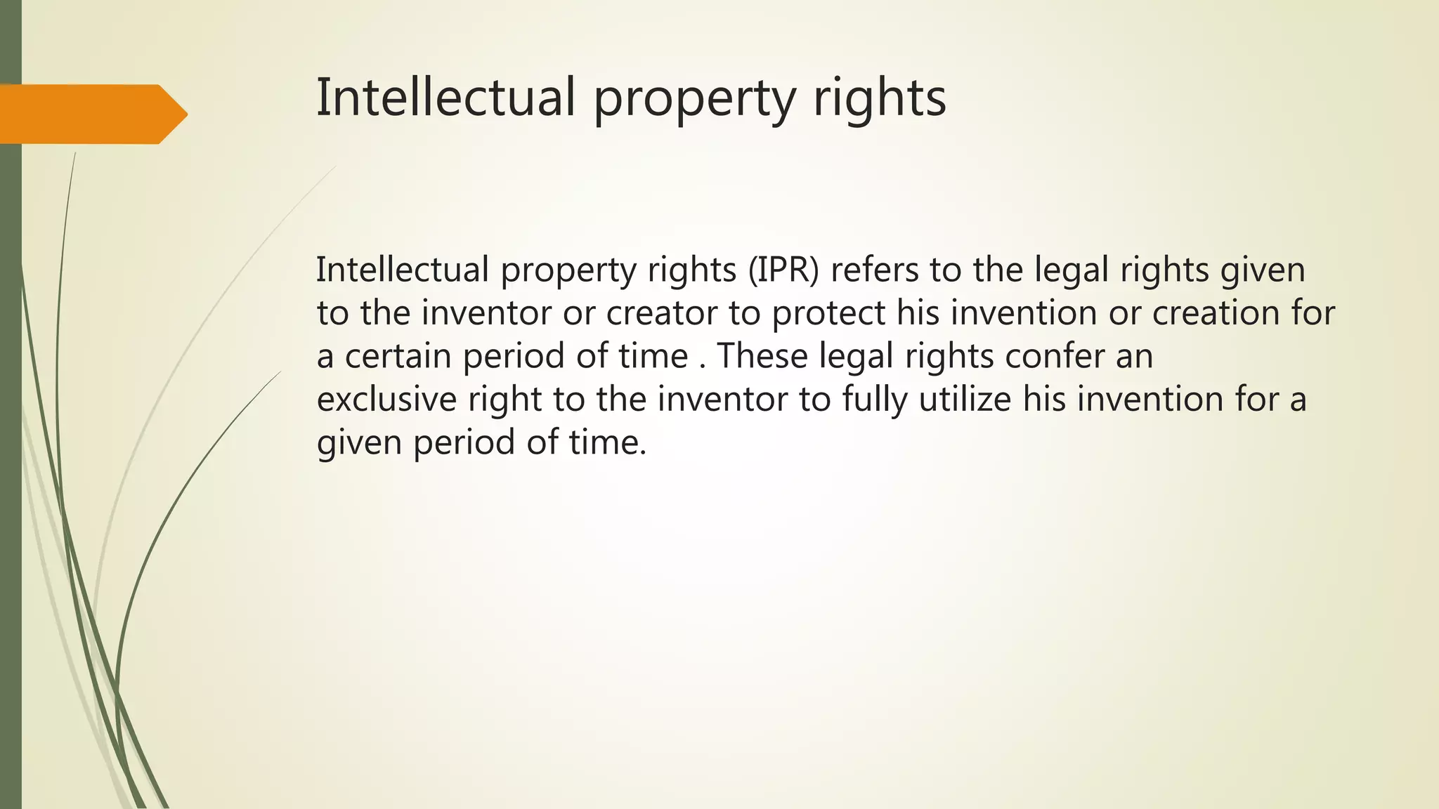 Kinds of Intellectual property | PPTX | Law
