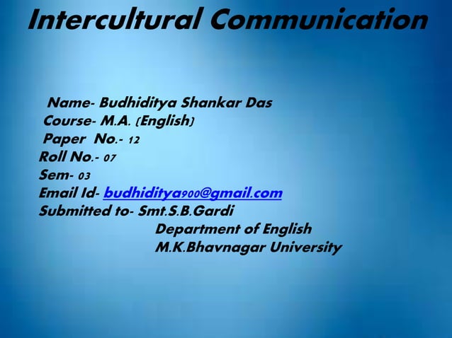 Intercultural Communication | PPT