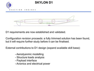 Progress on the SKYLON Reusable Spaceplane | PDF