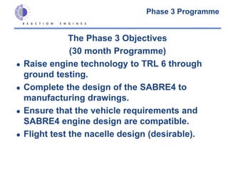 Progress on the SKYLON Reusable Spaceplane | PDF