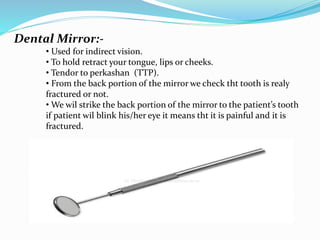 Dental Instruments Names And Functions