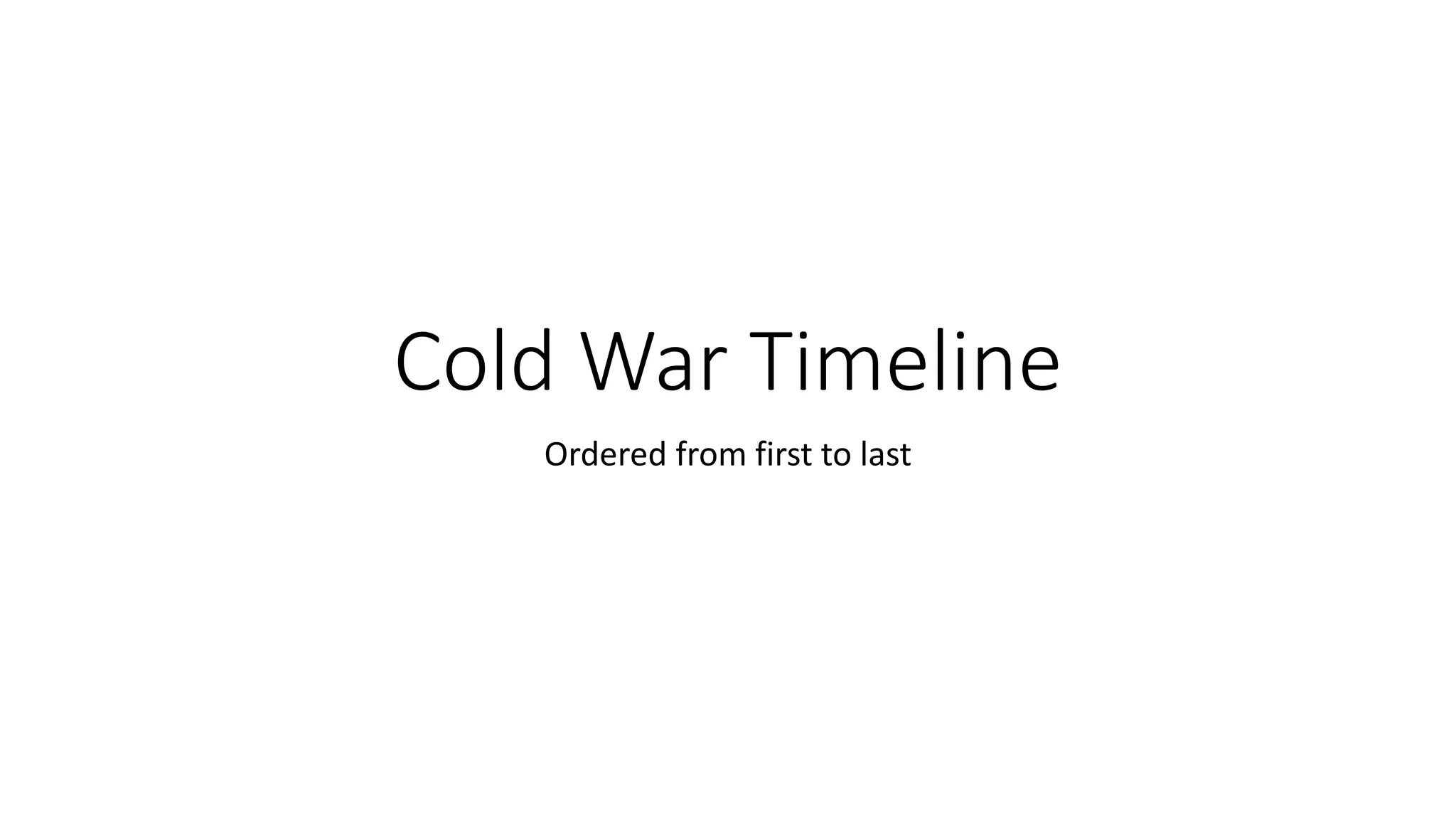 Cold War Timeline | PPTX