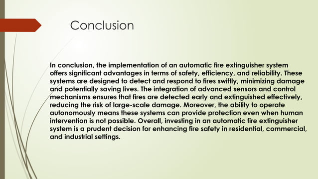 Automatic fire extinguisher using Arduino | PPTX