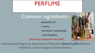 Presentation of perfume ( forensic), pdf | PDF | Perfume and Fragrance ...