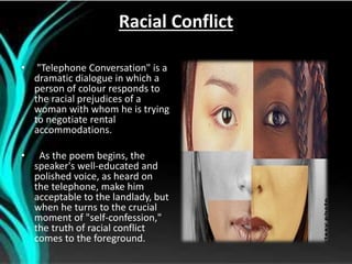 Brief overview of poem 'Telephonic conversation'. | PPTX | Poetry ...