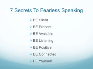 7 Secrets to Authentic Public Speaking | PPT