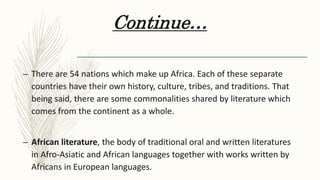 Presentation 14 african literature | PPT