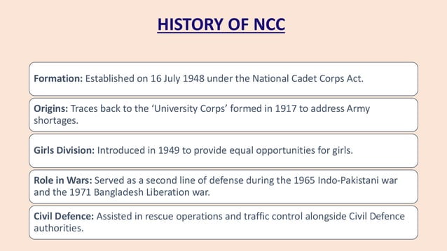 This presentation is all about making people aware about the NCC | PPT