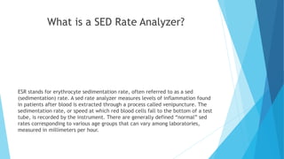 What is a SED Rate Analyzer? | PPTX | Blood Disorders | Diseases and ...