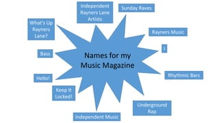 Music Magazine Names | PPT