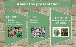 DIFFERENCES Between Minerals and Rocks | PPTX