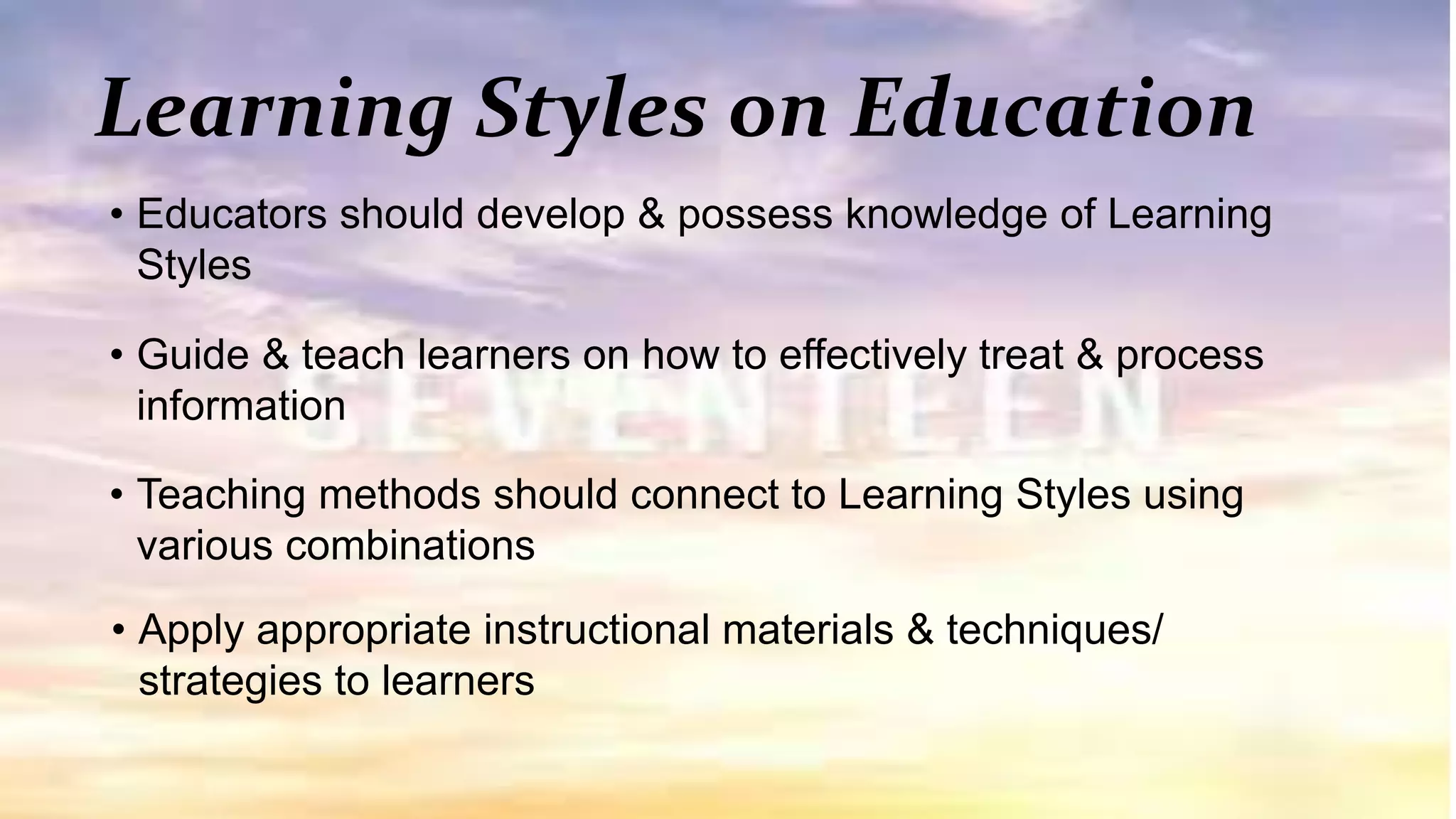 DIFFERENT STYLES OF LEARNING | PPTX