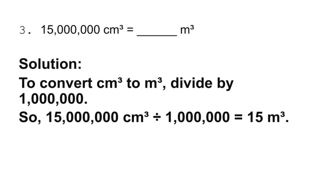 Converstion of cubic meter to cm vice versa. pptx | PPT