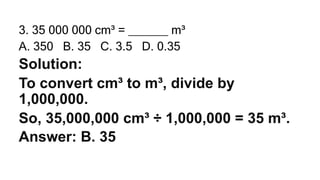 Converstion of cubic meter to cm vice versa. pptx | PPTX